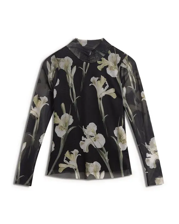 Ted Baker London Fiaahh High Neck Mesh Top - Black