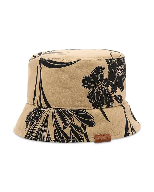 Moncler Floral Print Bucket Hat - Dark Beige Print