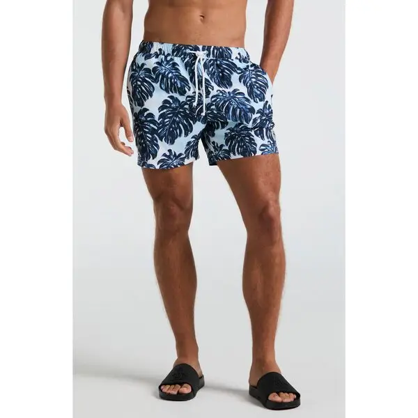 ORIGINAL PENGUIN 5-inch Swim Trunks - Crystal Blue