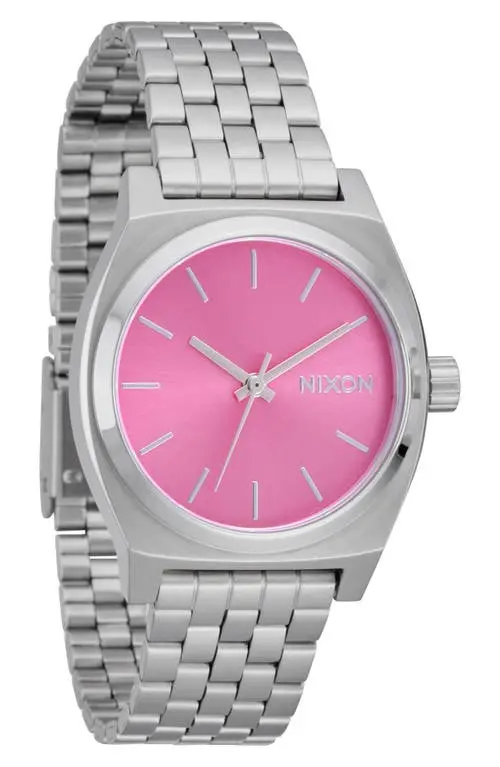 Nixon The Medium Time Teller Bracelet Watch - Silver / Pink