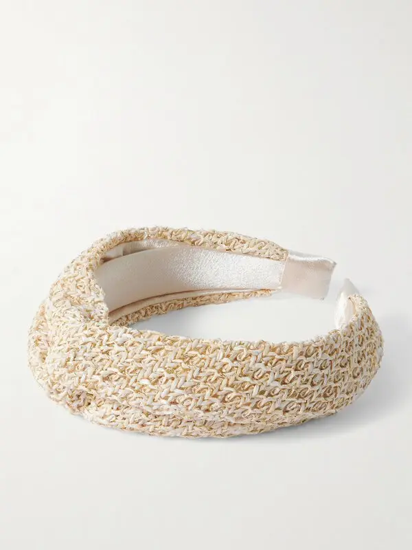 Eugenia Kim Trish Knotted Metallic Woven Headband - Neutrals