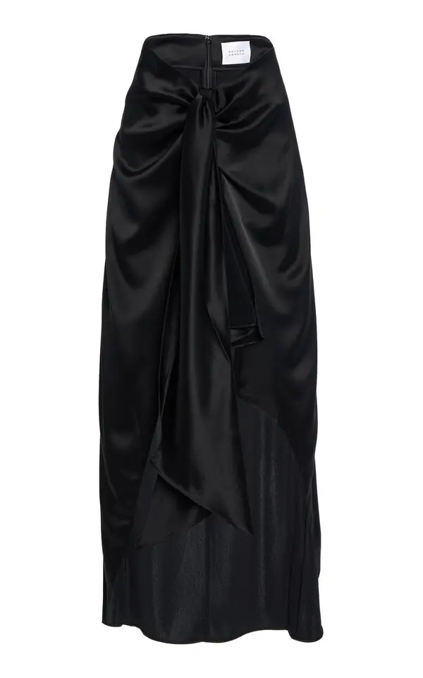 Galvan Delovie Maxi Wrap Skirt - Black