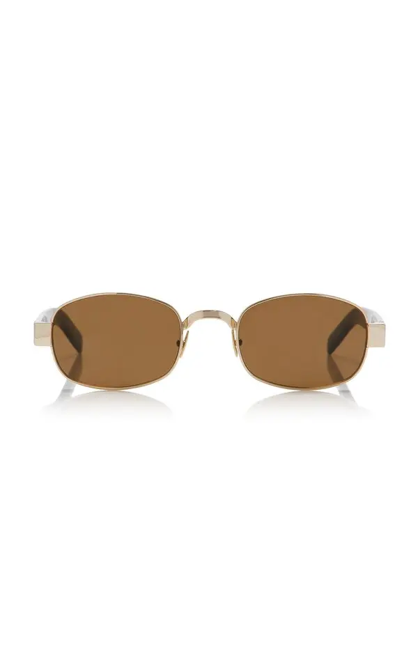 Saint Laurent Round-frame Metal Sunglasses - Brown