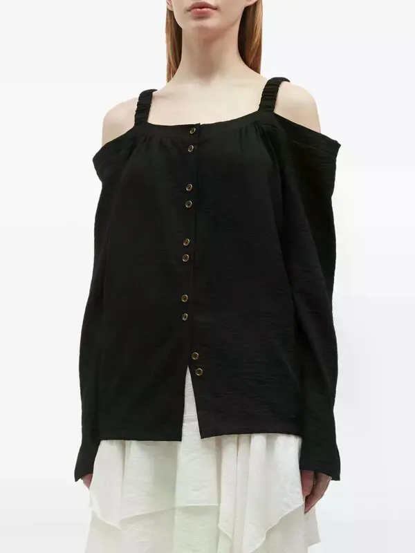 B+AB Off-the-shoulder Button-up Top