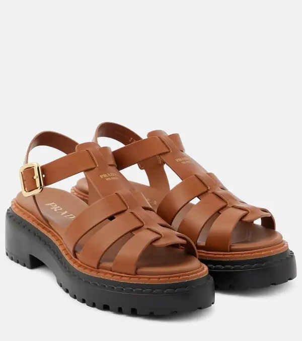 Prada Fisherman Leather Sandals