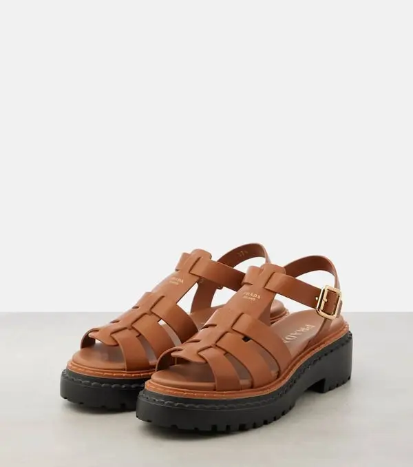 Prada Fisherman Leather Sandals