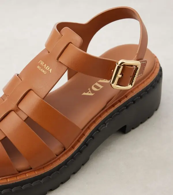 Prada Fisherman Leather Sandals