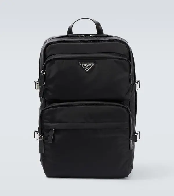 Prada Re-nylon Leather-trimmed Backpack - Black