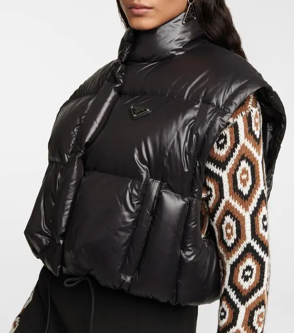 Prada Re-nylon Cropped Down Jacket