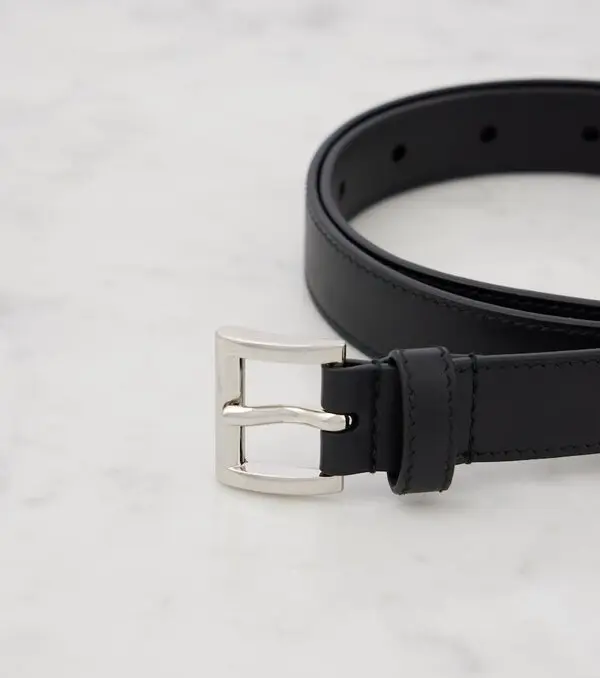 Prada Logo Leather Belt - Black