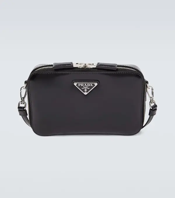 Prada Brique Leather Shoulder Bag - Black