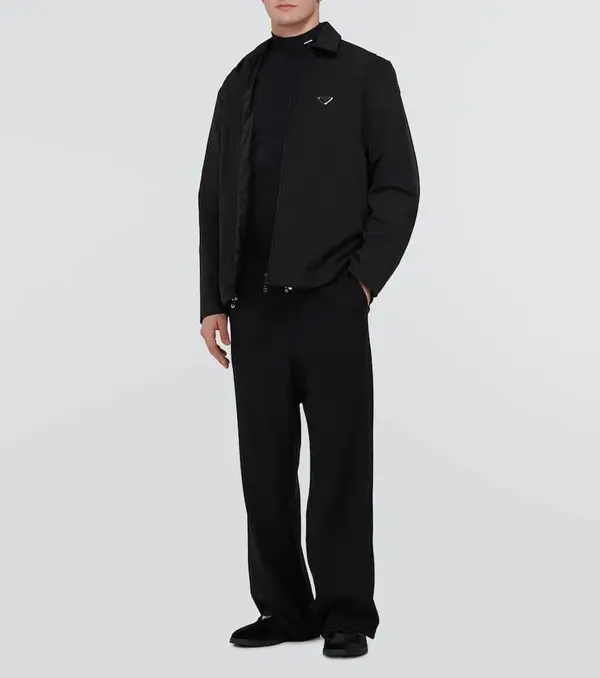 Prada Logo Velvet Loafers