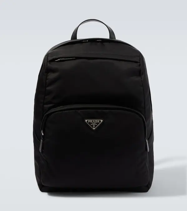 Prada Re-nylon Logo Backpack - Black