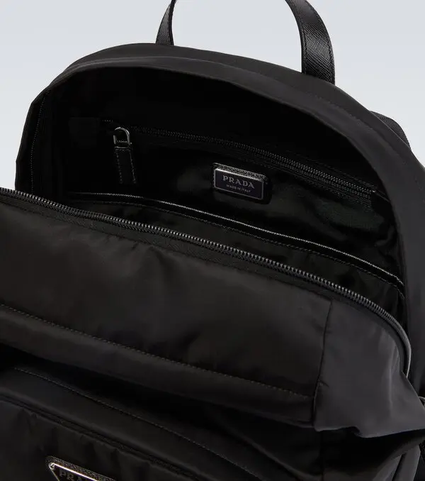 Prada Re-nylon Logo Backpack - Black
