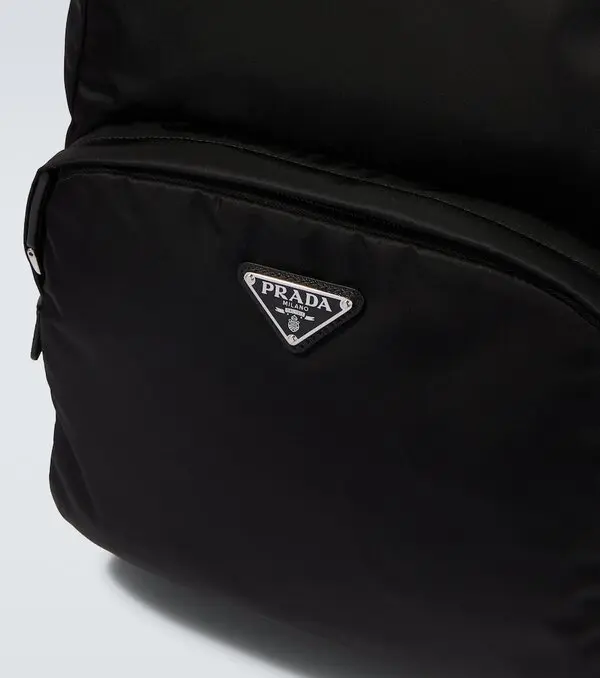 Prada Re-nylon Logo Backpack - Black
