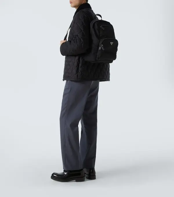 Prada Re-nylon Logo Backpack - Black