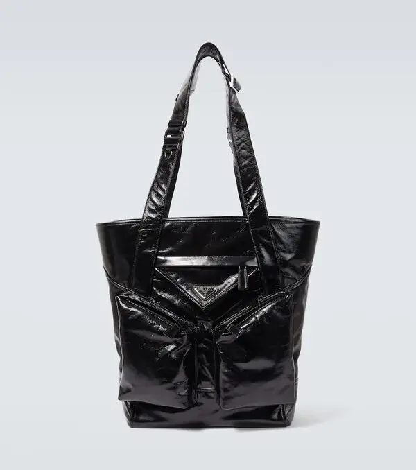Prada Leather Tote Bag - Black