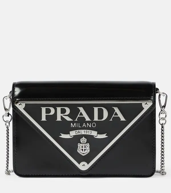 Prada Mini Leather Crossbody Bag - Black