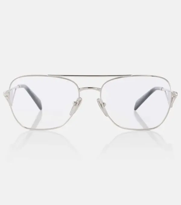 Prada Symbole Aviator Sunglasses - Silver