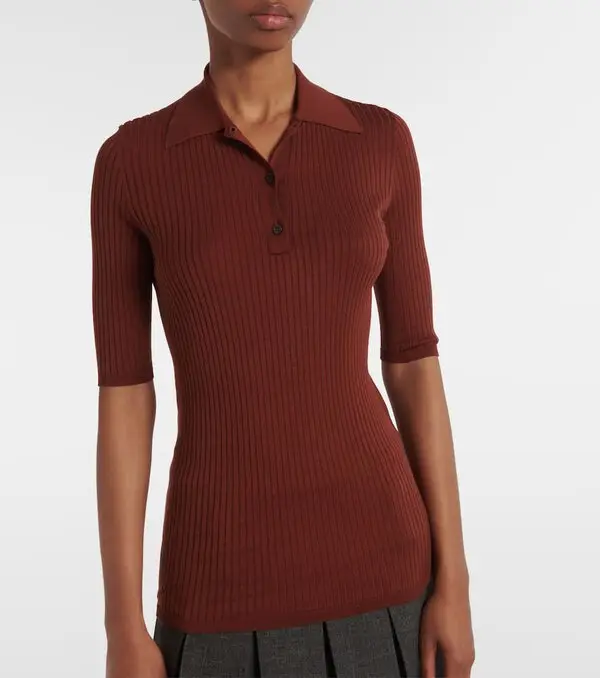 Prada Cotton-blend Polo Sweater