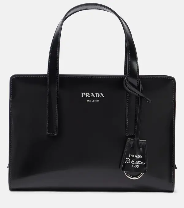 Prada Logo Patent Leather Tote