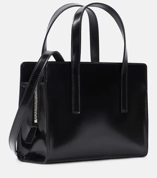 Prada Logo Patent Leather Tote