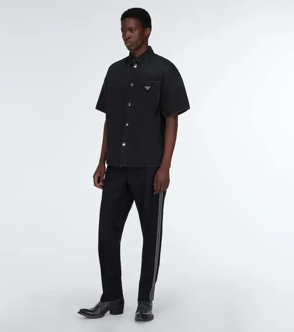Prada Logo Denim Shirt