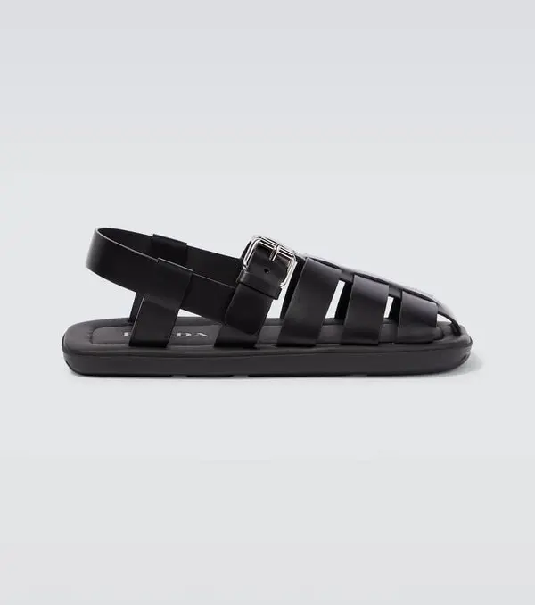 Prada Leather Sandals - Black
