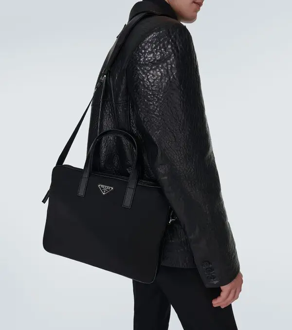 Prada Re-nylon And Leather Briefcase