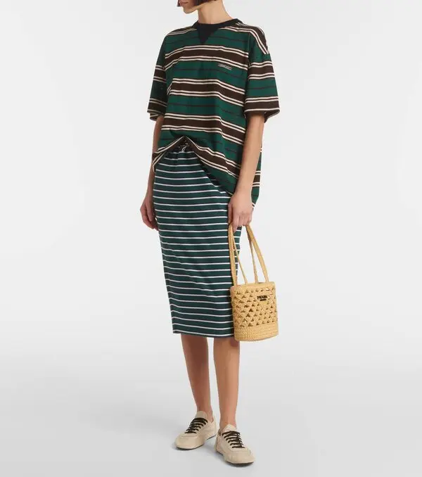 Prada Raffia-effect Crochet Mini Tote Bag - Beige