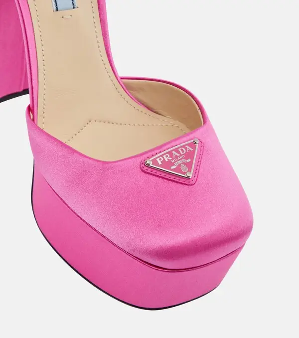 Prada Satin Platform Pumps - Pink