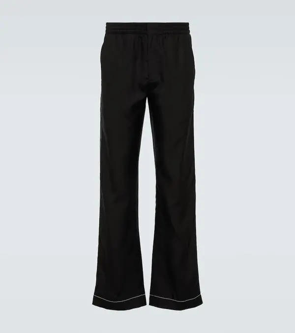 Prada Silk Straight Leg Trousers