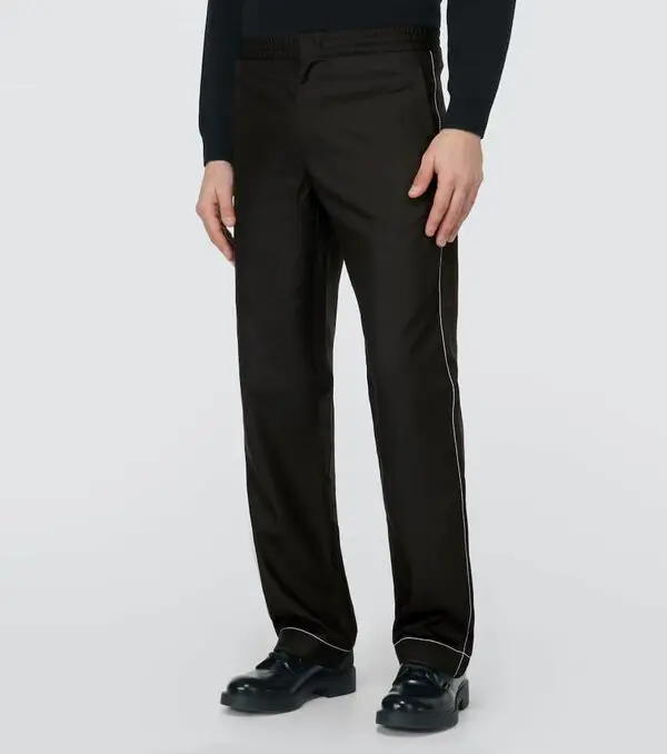 Prada Silk Straight Leg Trousers
