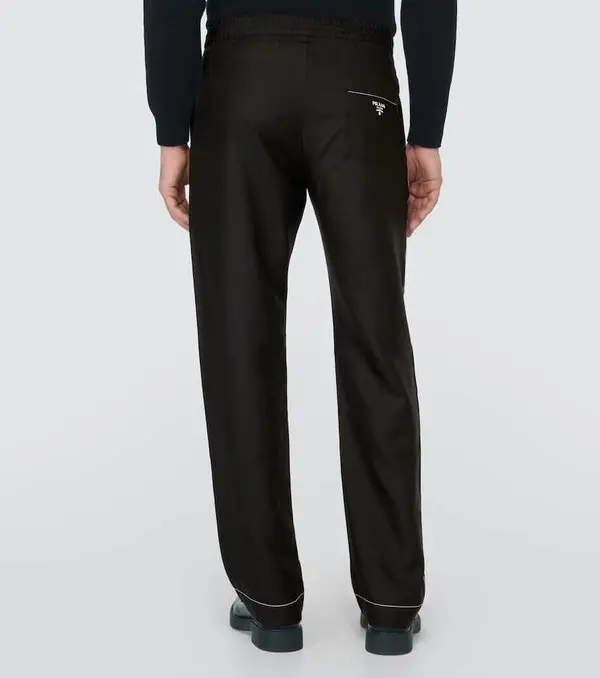 Prada Silk Straight Leg Trousers