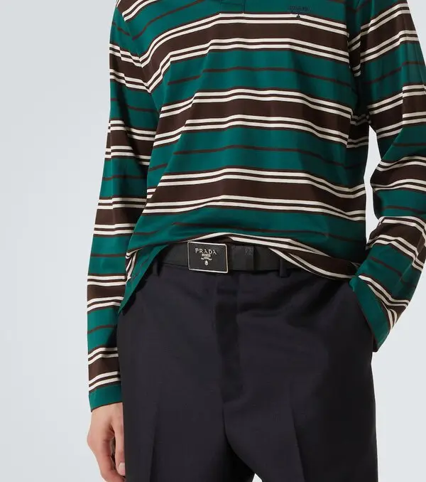 Prada Saffiano Leather Belt With Logo