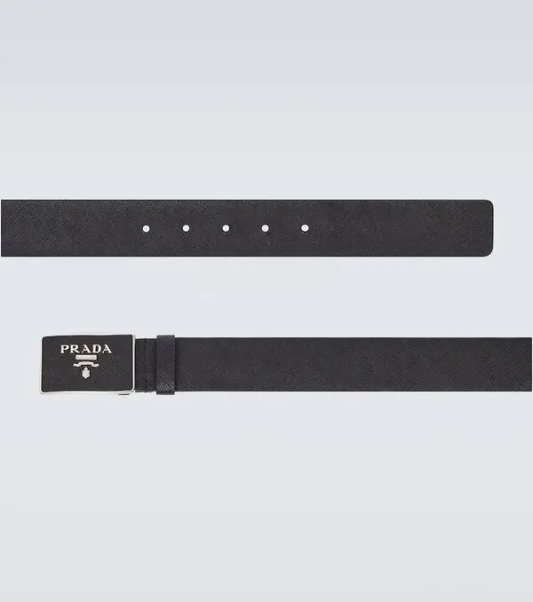 Prada Saffiano Leather Belt With Logo
