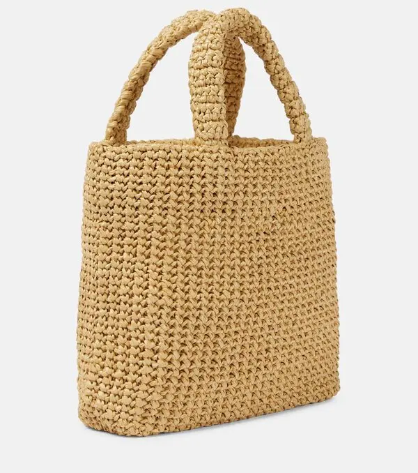 Prada Logo Raffia Shopper