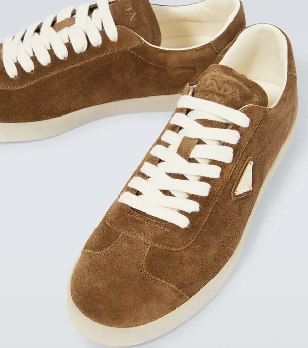 Prada Lane Suede Sneakers - Brown