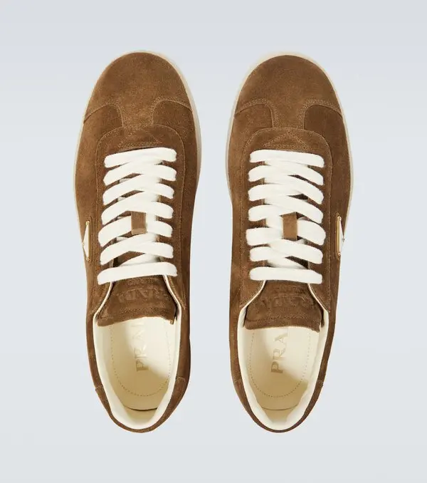 Prada Lane Suede Sneakers - Brown