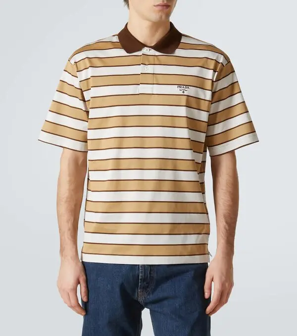 Prada Striped Cotton Polo Shirt