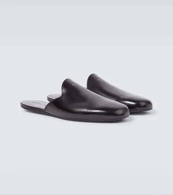 Prada Brushed Leather Mules