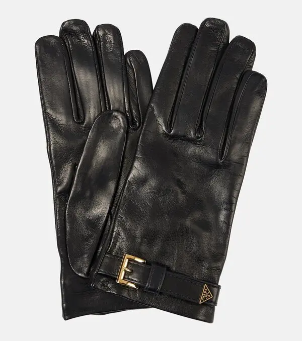 Prada Leather Gloves - Black