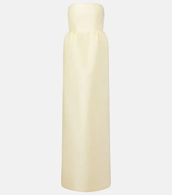 Prada Strapless Silk Satin Gown