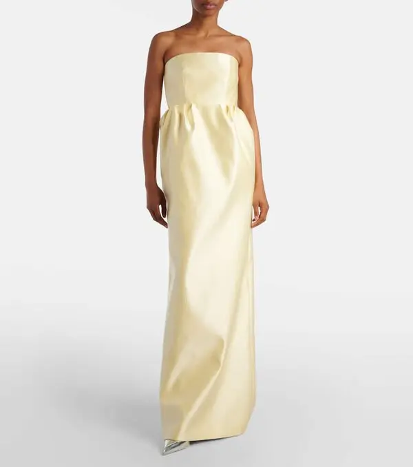 Prada Strapless Silk Satin Gown