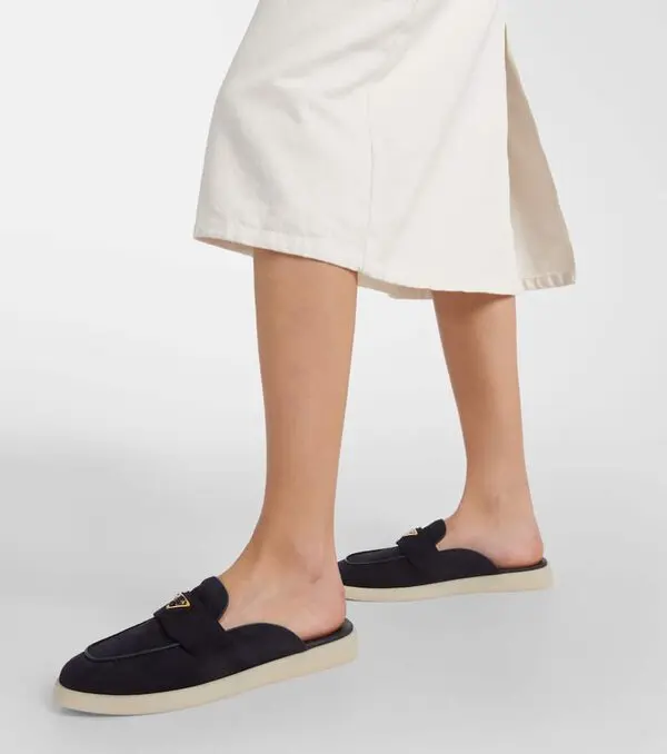 Prada Saint Tropez Suede Slippers