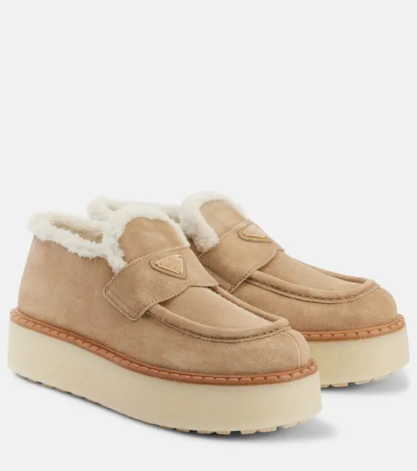 Prada Evolve Suede Platform Loafers