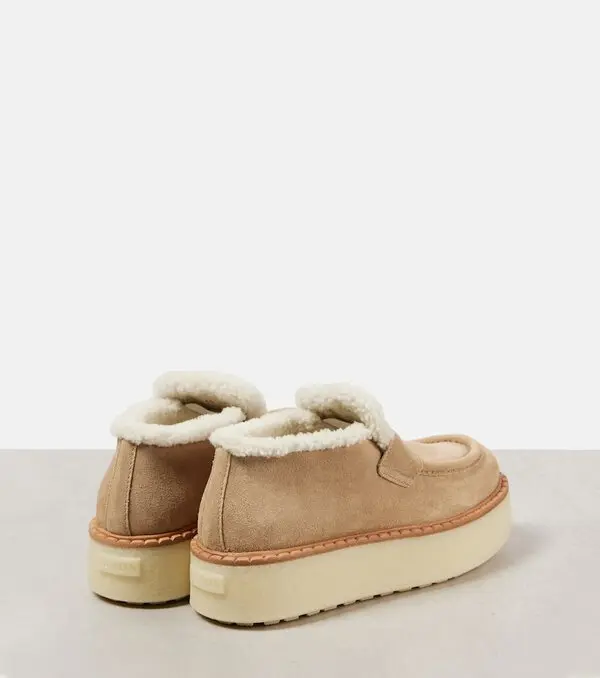 Prada Evolve Suede Platform Loafers
