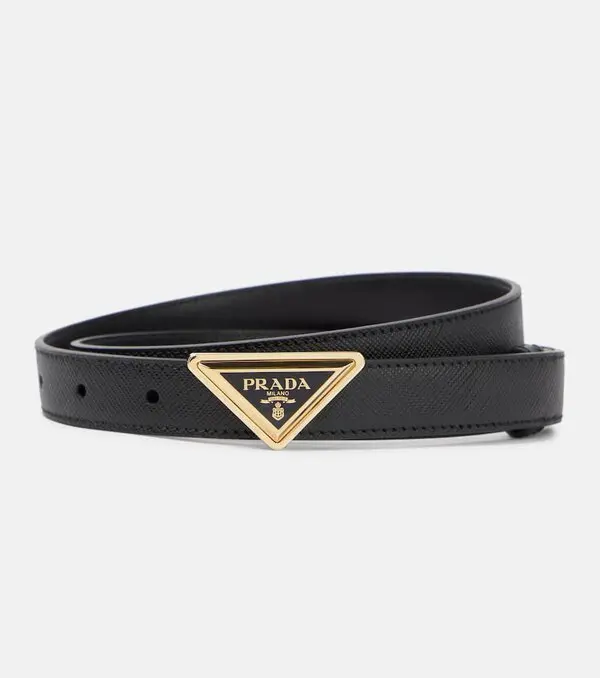Prada Saffiano Leather Belt - Black