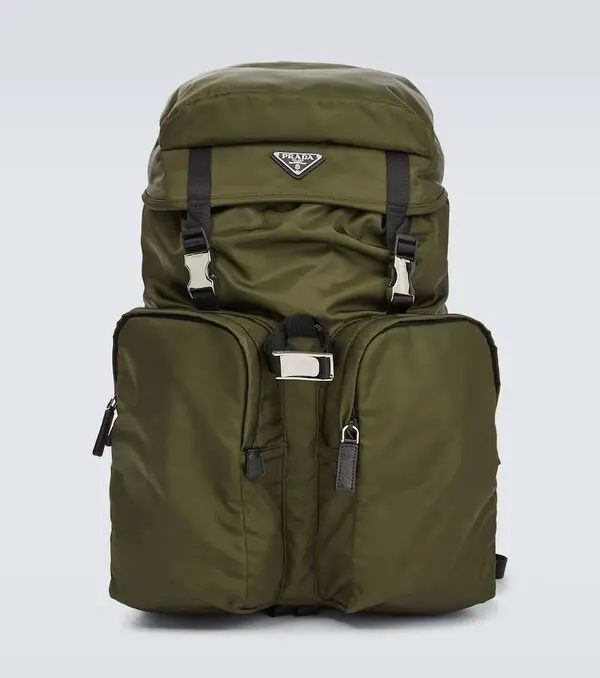 Prada Re-nylon And Leather Backpack - Green