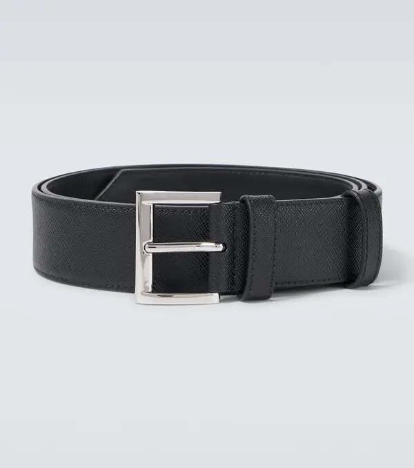 Prada Saffiano Leather Belt - Black